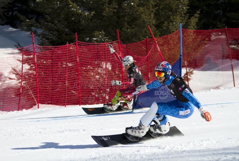 Snowboard Parallel Giant Slalom Editorial Stock Image - Image of blue ...