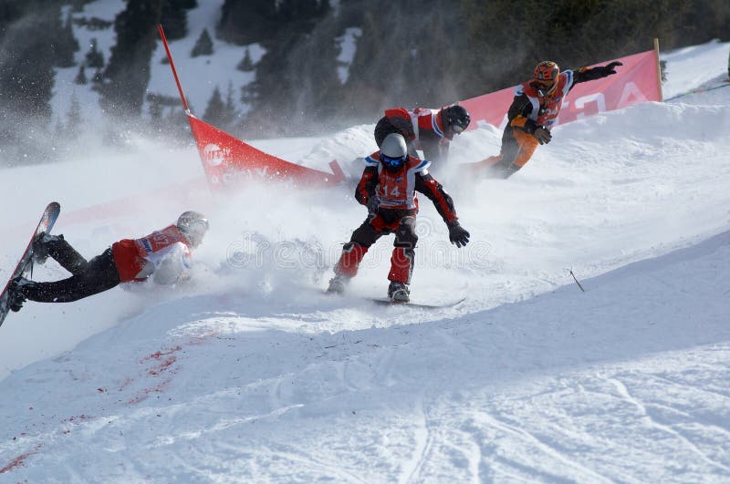 Snowboard race editorial photography. Image of gloves - 4231212