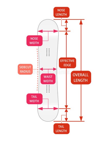 Snowboard Size Chart Vector Illustration Stock Vector - Illustration of ...