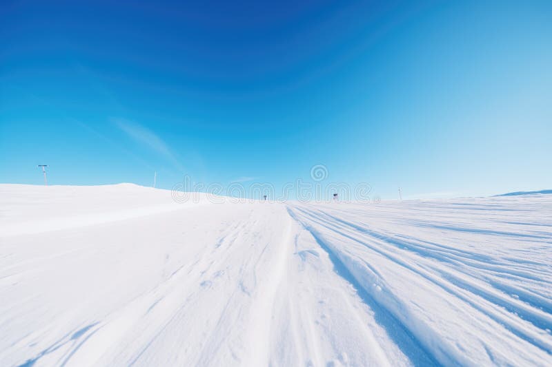 Snowboard Tracks on a Freshly Powdered Slope Stock Photo - Image of ...