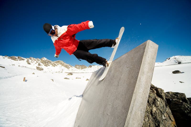 Snowboard wall ride stock photo. Image of wall, boarder - 6475660