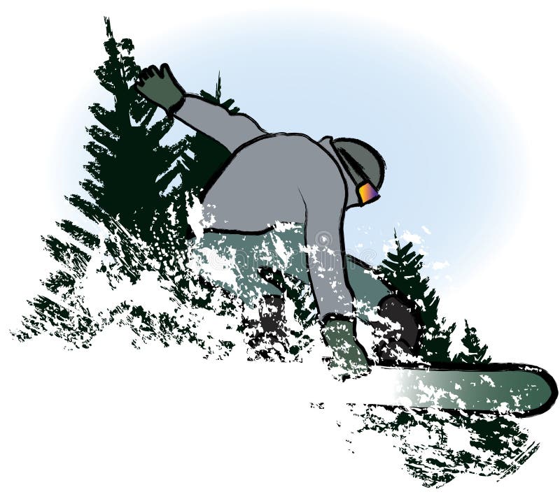 Animated Snowboarding Clipart