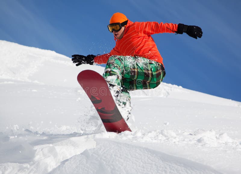 Snowboarder falling stock image. Image of outdoor, holiday - 4900829