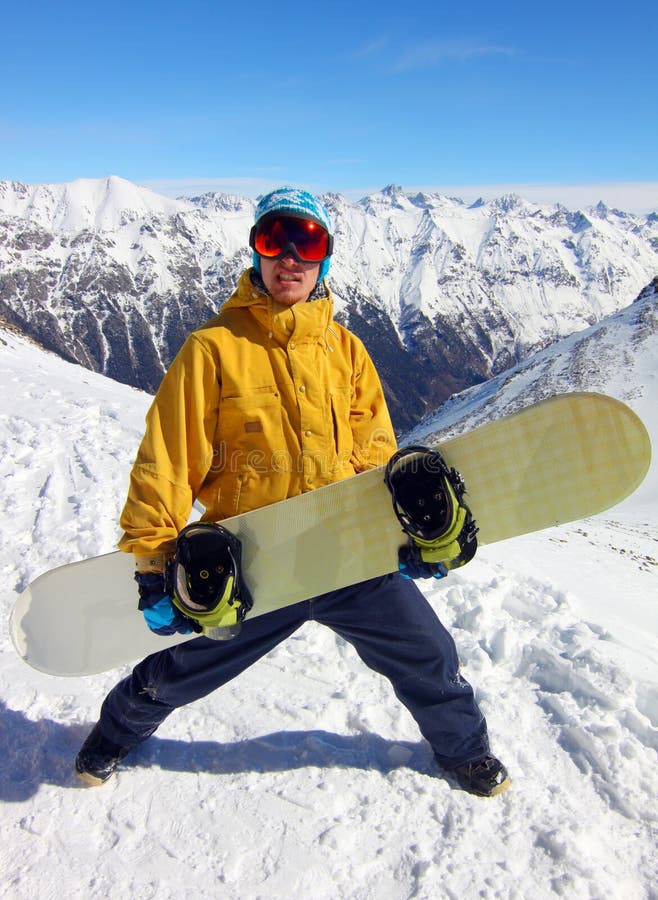 Snowboard and mountain stock image. Image of snowboard - 17602867