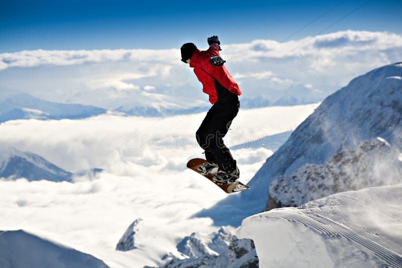 The snowboarder stock image. Image of clouds, sports - 22094947
