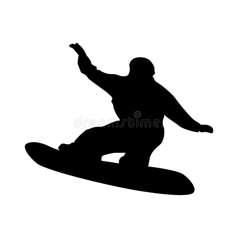 Snowboarder Black Simple Silhouette Stock Vector - Illustration of ...