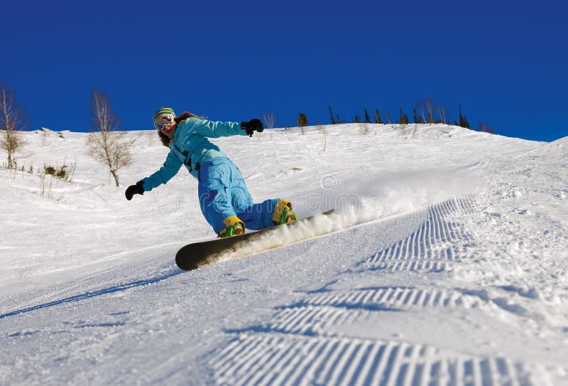 Snowboarder Doing a Toe Side Carve Stock Image - Image of vacation ...