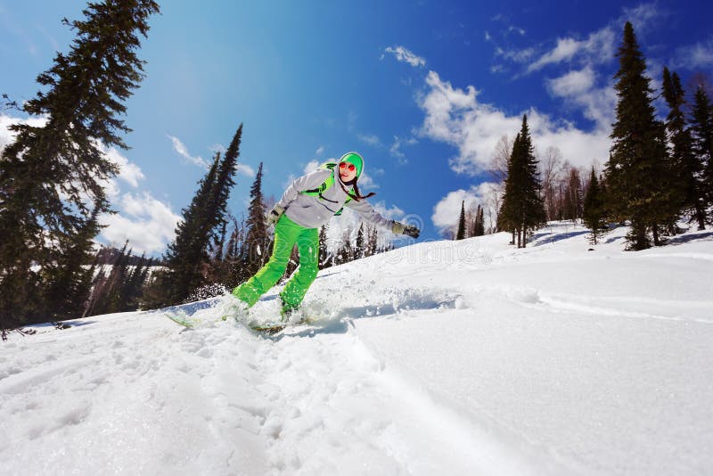 Snowboarder Doing a Toe Side Carve Stock Image - Image of snowboarding ...
