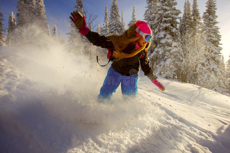 Snowboarder Doing a Toe Side Carve Stock Image - Image of dangerous ...