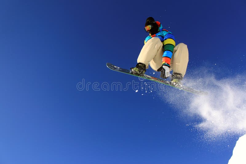 Snowboard girl jump stock photo. Image of speed, dangerous - 7771326