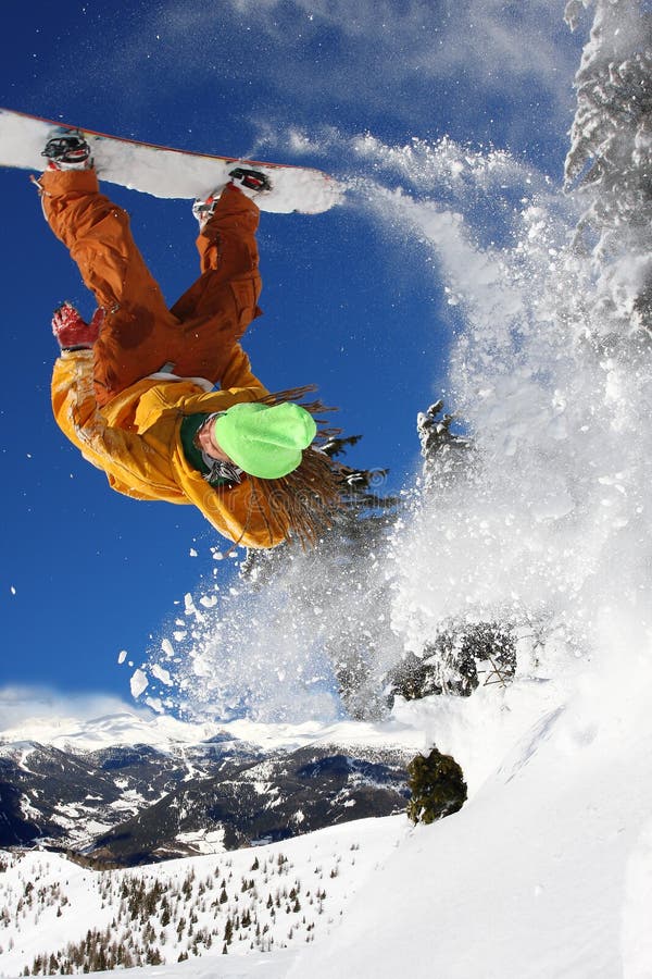 Big snowboard jump stock photo. Image of single, person - 8198572