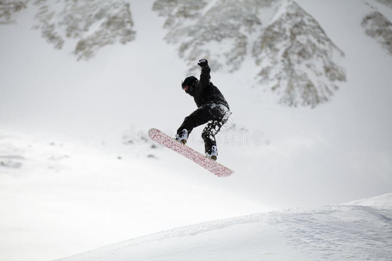 Snowboarder on Half Pipe of Pradollano Ski Resort in Spain Stock Image ...
