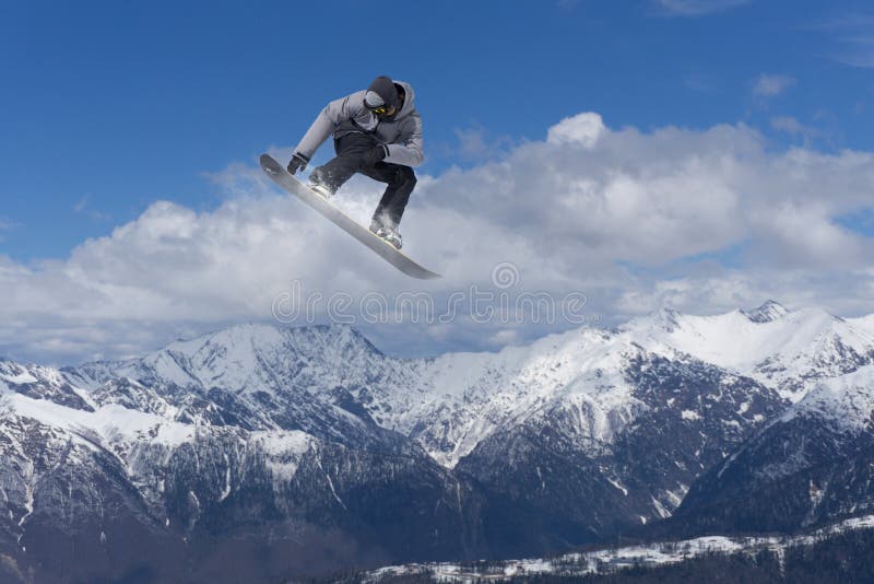 Snowboarder Jumps in Snow Park Editorial Image - Image of downhill ...