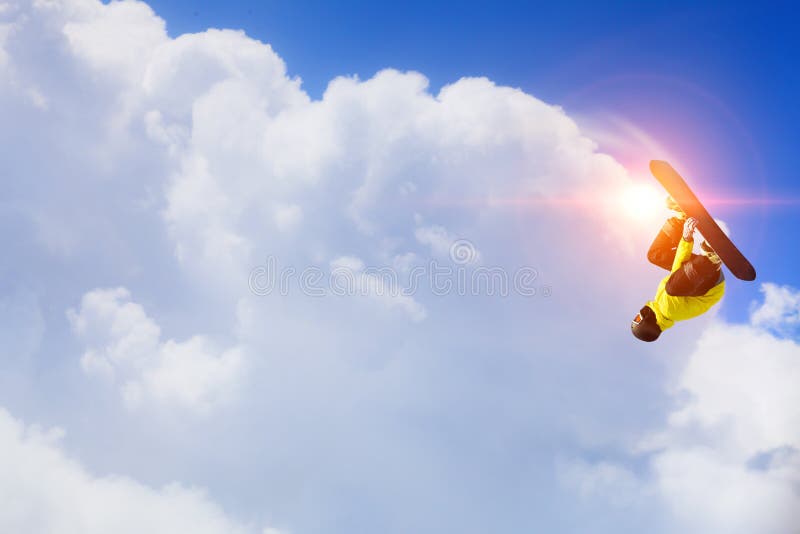 Snowboarder making jump stock photo. Image of snowboarding - 96866802