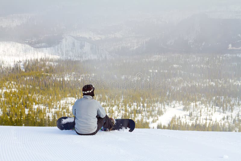 Two People Snowboarding Together Stock Image - Image of woman, mountain ...
