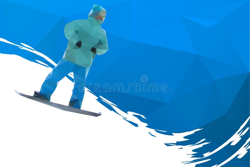 Snowboarder on Mountains, Vector Stock Vector - Illustration of ...
