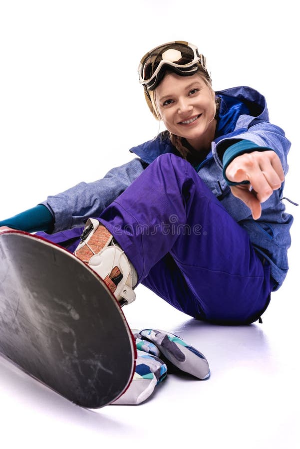 Snowboarder Pointing at Camera Stock Image - Image of smiling, person ...