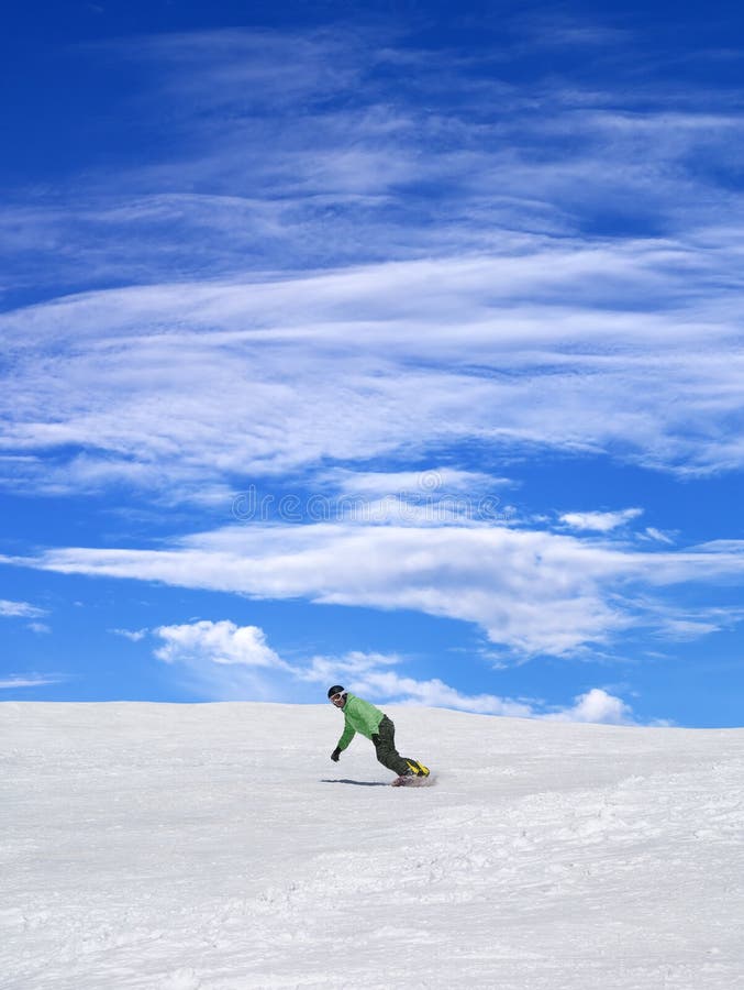 Ski Slope and Blue Cloudless Sky in Nice Winter Day Stock Image - Image ...