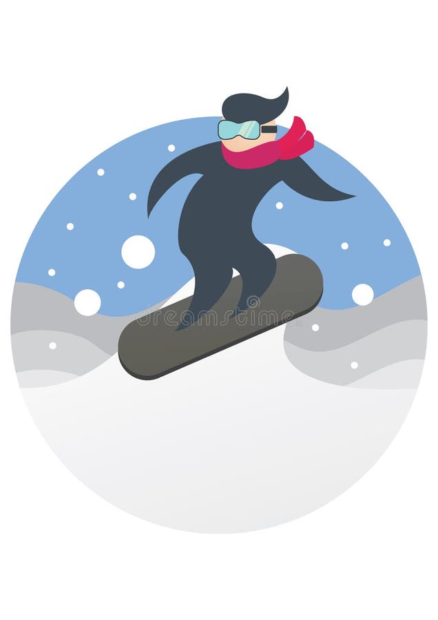 Snowboarder Snowboarding. Vector Illustration Decorative Design Stock ...