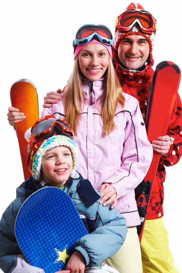 Family of snowboarders stock photo. Image of cheerful - 17262794