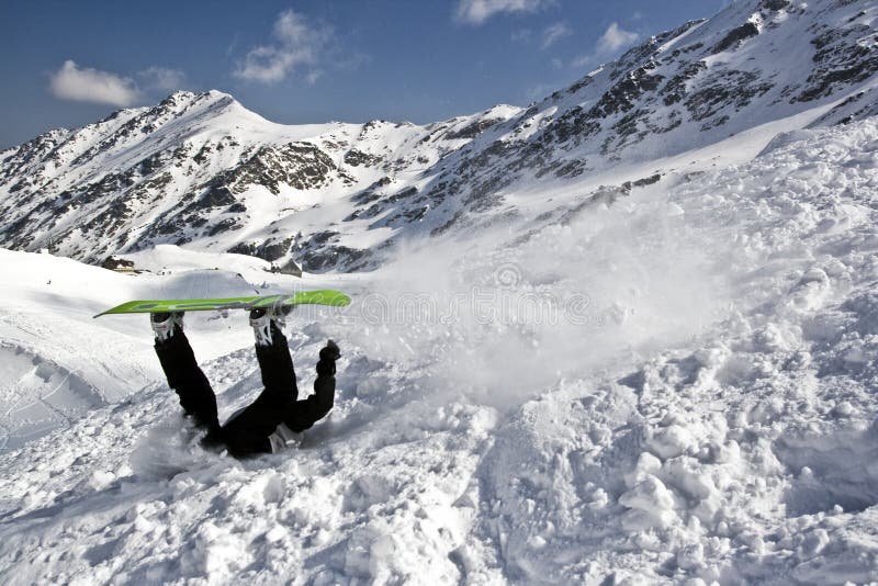 Snowboarding crash stock image. Image of rock, landscape - 4809109