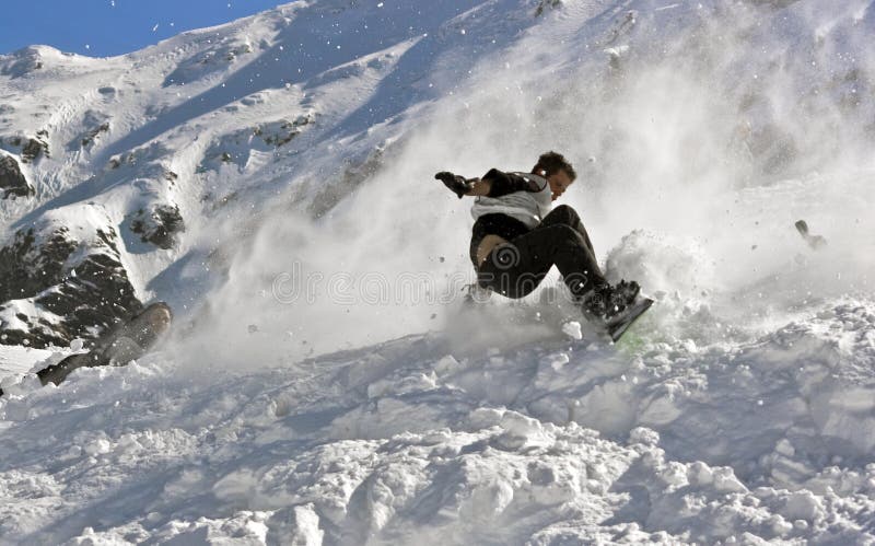 Snowboarding crash stock image. Image of rock, landscape - 4809109