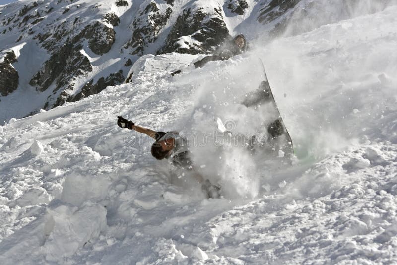 Snowboarding crash stock image. Image of rock, landscape - 4809109