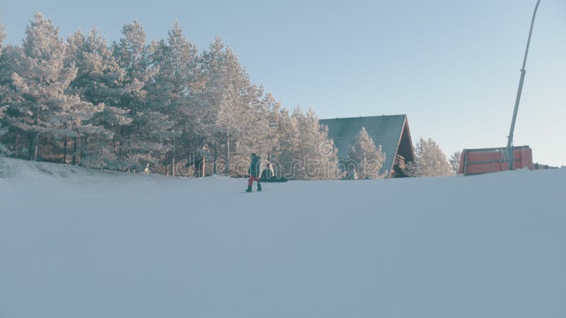 Snowboarding - a Disabled Man with Prosthetic Leg Skating on the ...