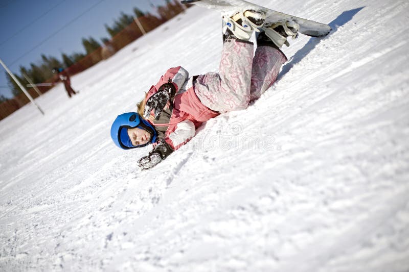 Snowboarder falling stock image. Image of outdoor, holiday - 4900829