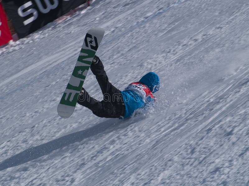 Snowboarding fall broken editorial stock photo. Image of active - 4597958