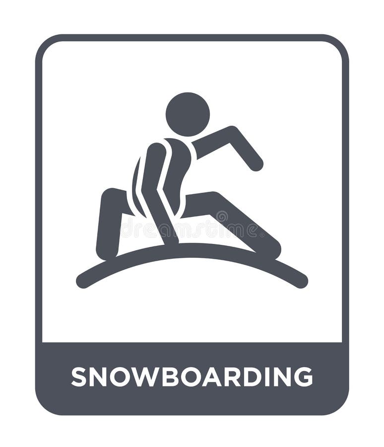 Snowboarding Icon in Trendy Design Style. Snowboarding Icon Isolated on ...