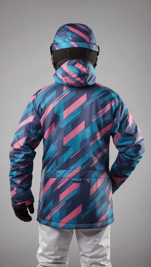 Snowboarding Jacket Mockup Dynamic Pattern Front Back View Winter ...