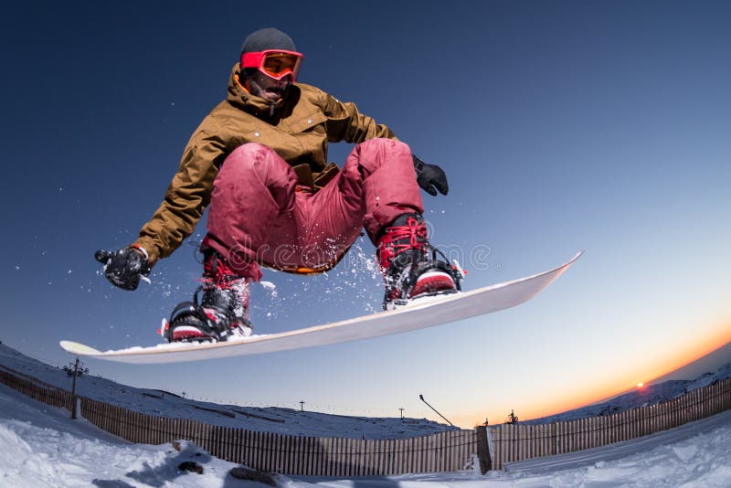 Snowboarding in the Mountains Stock Image - Image of active, outdoor ...