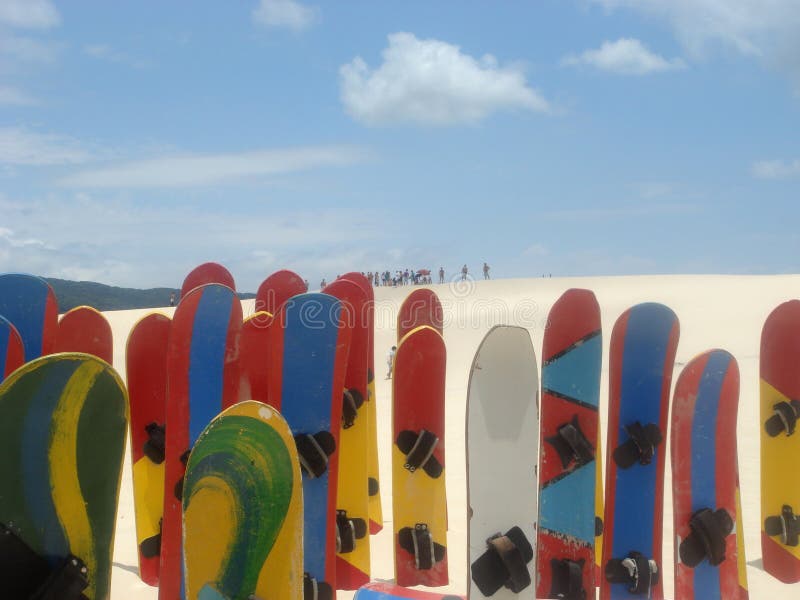 Snowboards in sand stock image. Image of adventure, summer - 61686151