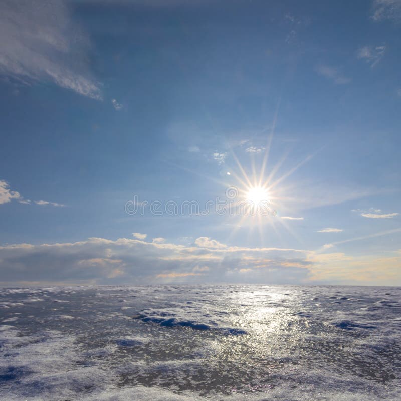 Snowbound Plain at the Sunny Winter Day Stock Illustration ...