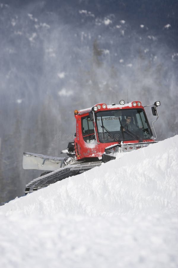 Snowcat grooming stock image. Image of slide, grooming - 4030241