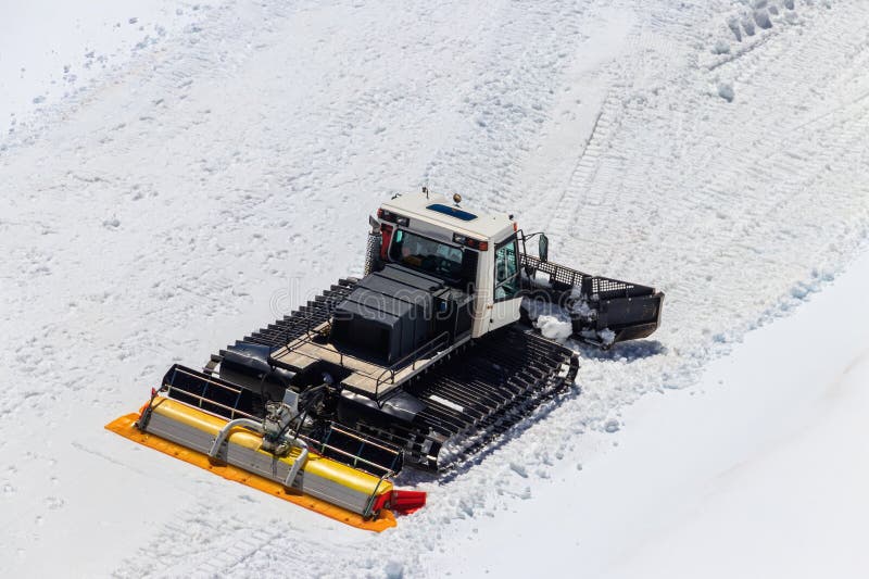 Snowcat, Machine for Snow Removal, Preparation Ski Trails Stock Photo ...