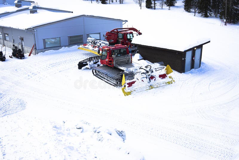 Snowcat in the mountains stock photo. Image of ratrak - 184281480