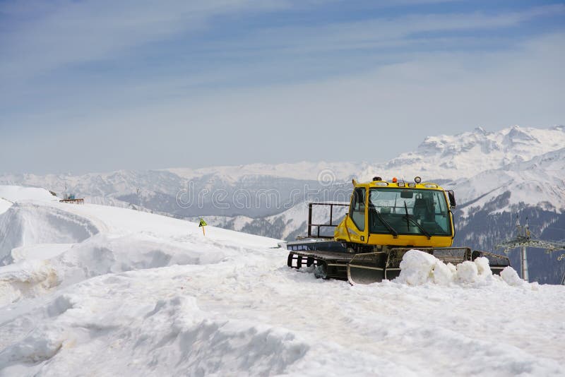 SNOWCAT in the mountains stock photo. Image of snow, season - 70402196