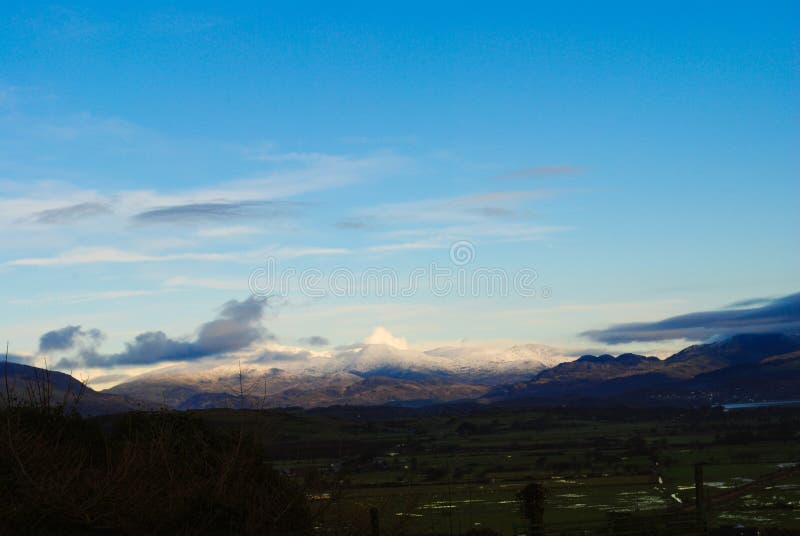 Snowdonian Mountain Range Wales Summer Stock Image - Image of evening ...