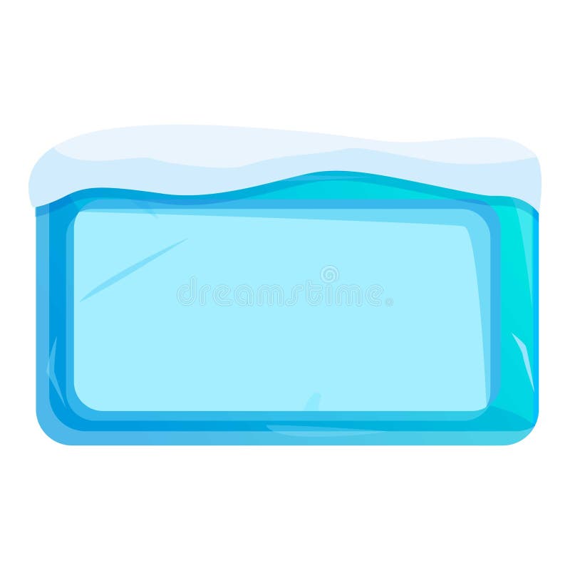 Snowdrift Forming on Top of Large Rectangular Ice Block Stock Vector ...