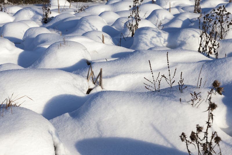 Snowdrifts after Snowfall in Winter Stock Photo - Image of white, light ...
