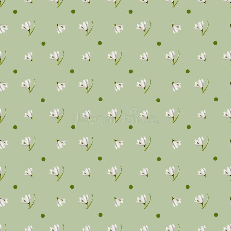 Snowdrop Floral Pattern in Watercolor for Textile and Wrapping Design ...