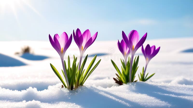 Snowdrops grow in winter stock photo. Image of galanthus - 328676610