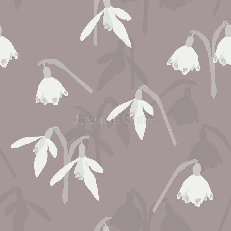 Snowdrops and Spring Snowflakes Stock Vector - Illustration of snowdrop ...