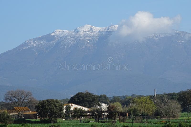 Snowed Mountain View from a Rural Village Stock Photo - Image of ...