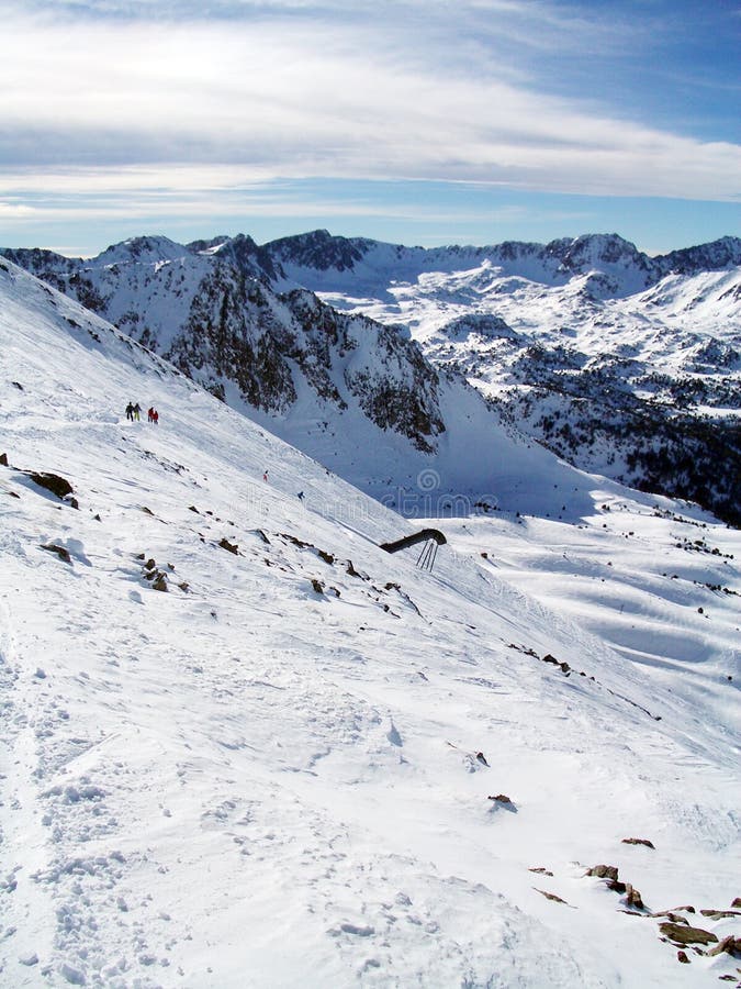 Snowed Mountains in the Pyrenees of Andorra. Stock Image - Image of ...