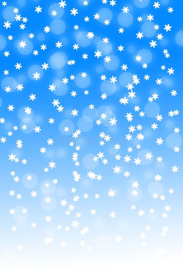Snowfall on Blue and White Gradient Background Stock Illustration ...