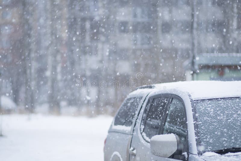 Snowfall in the City. Weather Deterioration Stock Photo - Image of ...