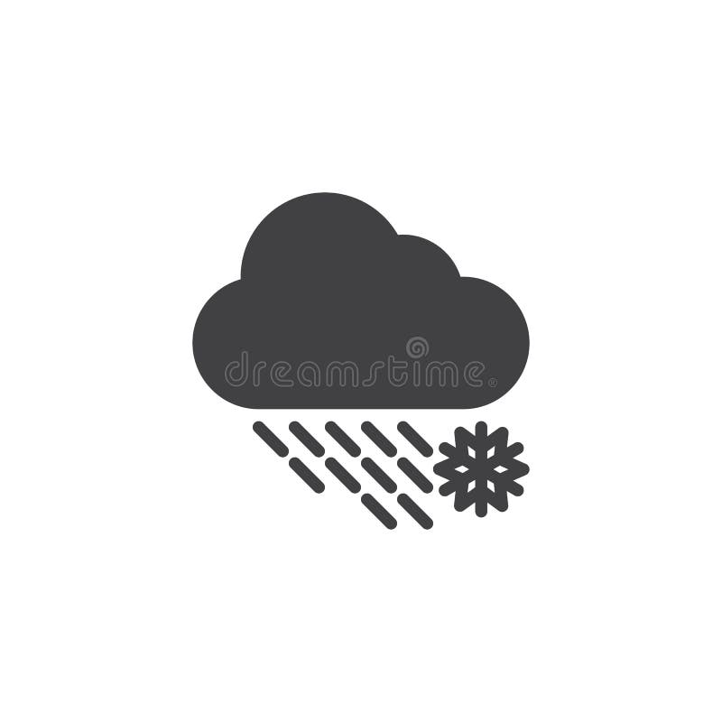 Snowfall cloud vector icon stock vector. Illustration of overcast ...